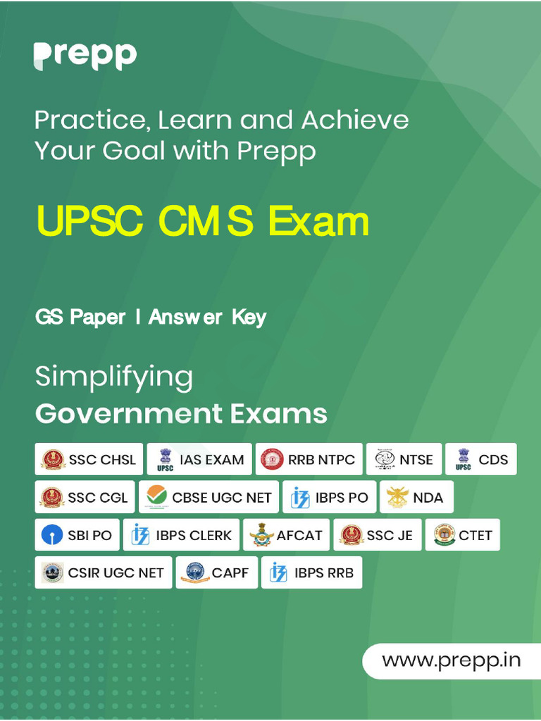 UPSC CMS 2020 Answer Key PDF | PDF