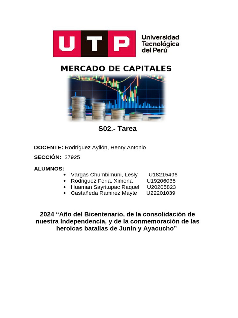 Tarea S.1 - Mercado de Capitales | PDF | Bolsa | Bolsa de Valores