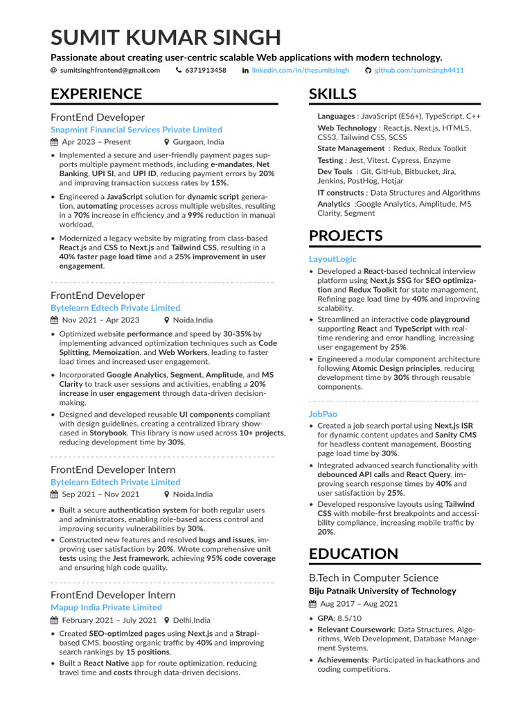 Sumit Singh Frontend Sde2 | PDF | Systems Architecture | Software ...