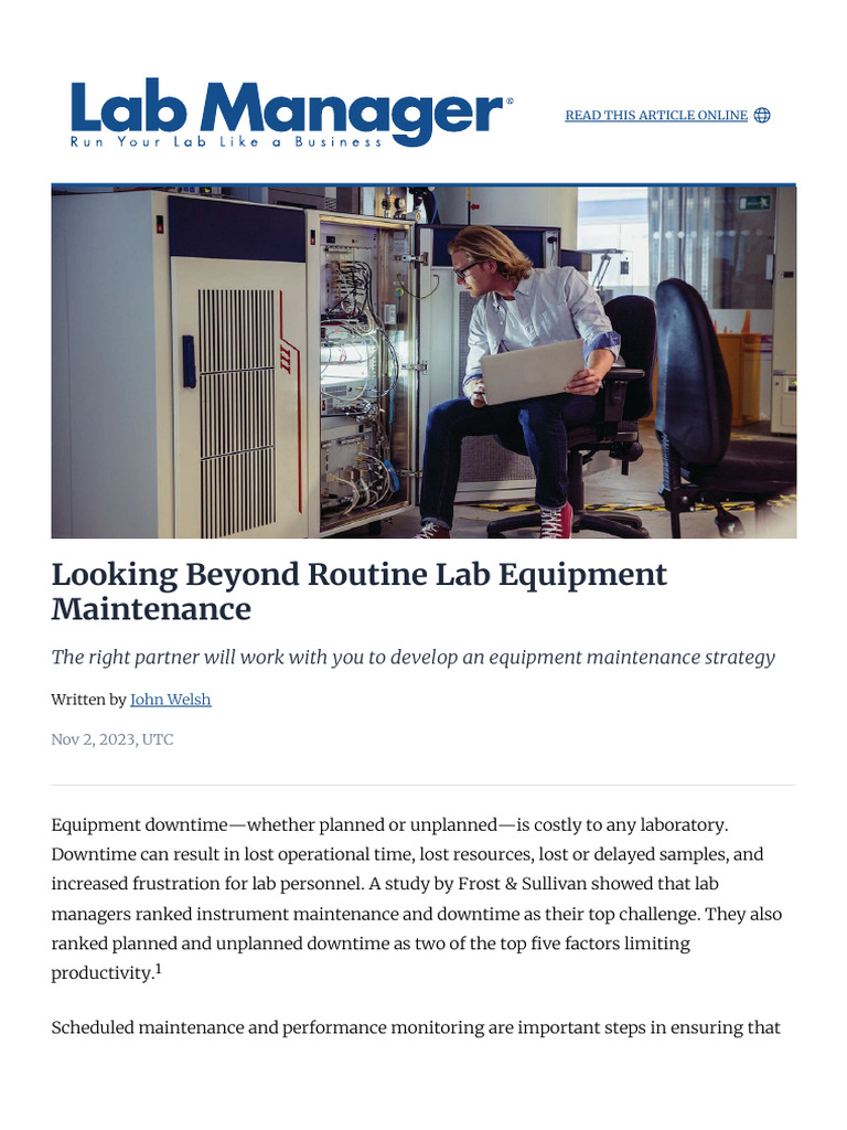 Looking Beyond Routine Lab Equipment Maintenance | PDF