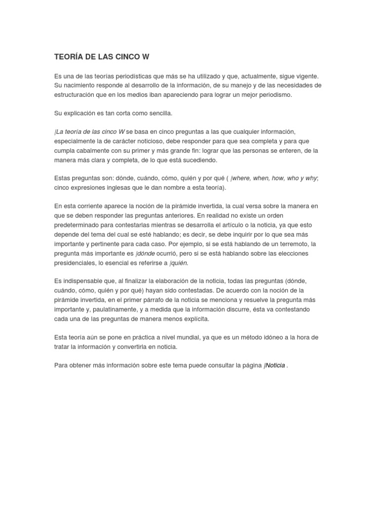 Teoría de Las Cinco W | PDF | Información | Epistemología