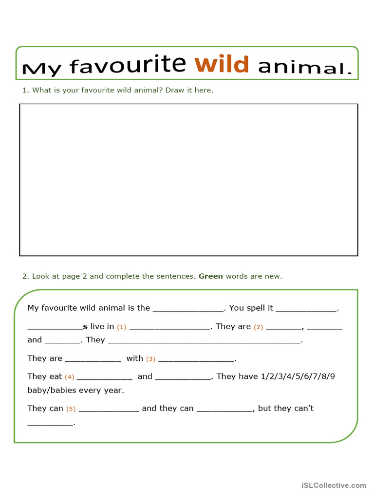 My Favourite Wild Animal | PDF