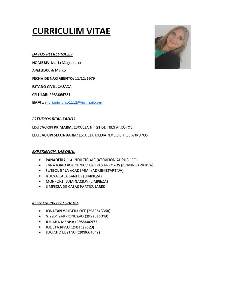 Curriculim Vitae Maria | PDF