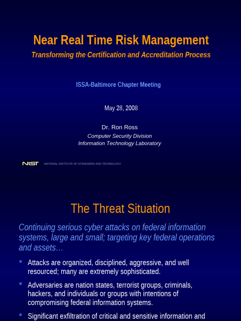 2008-05_Near_Real_Time_Risk_Management | PDF | Computer Security | Security