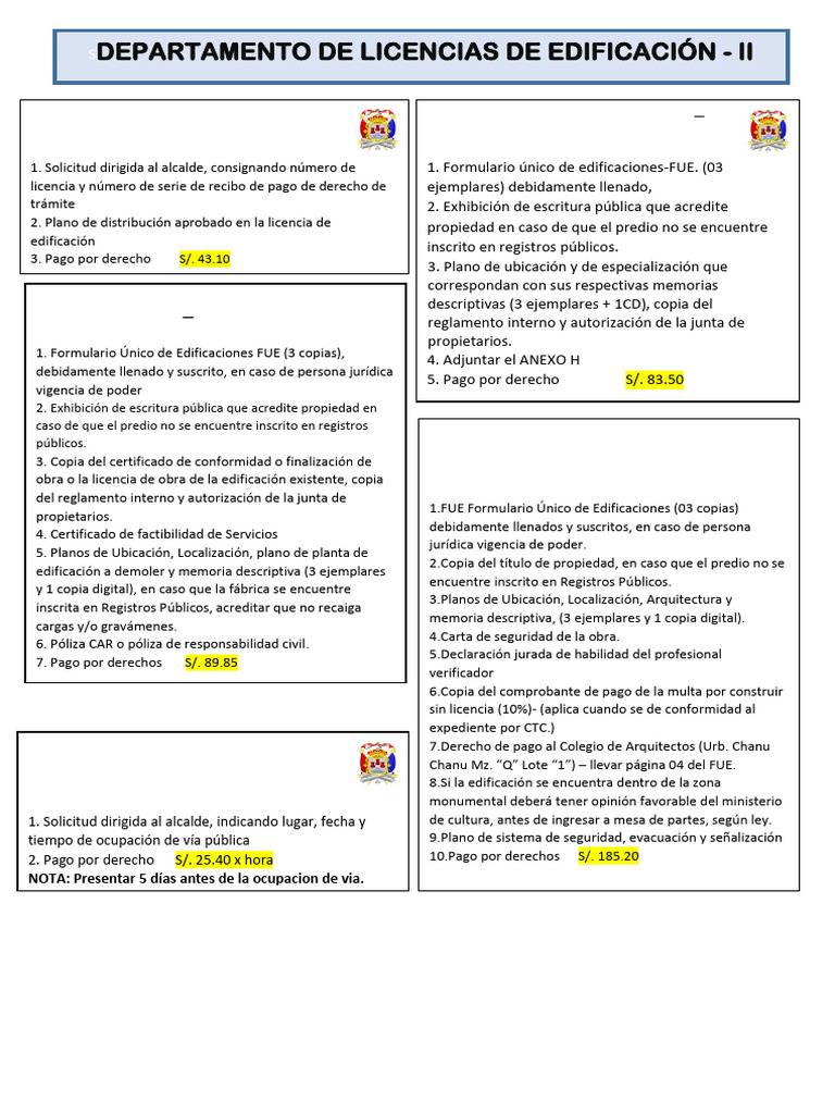 Requisitos Departamento Licencias de Edificacion - Ii | PDF