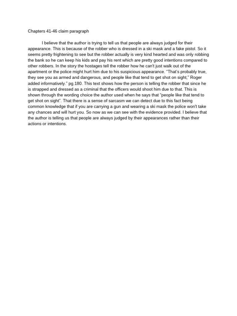 Chapter 41 Claim Paragraph | PDF