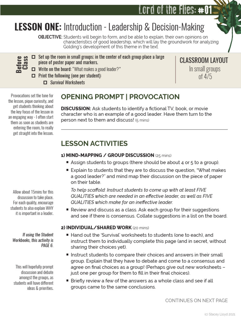 01a LessonPlan IntroductionLeadership | PDF