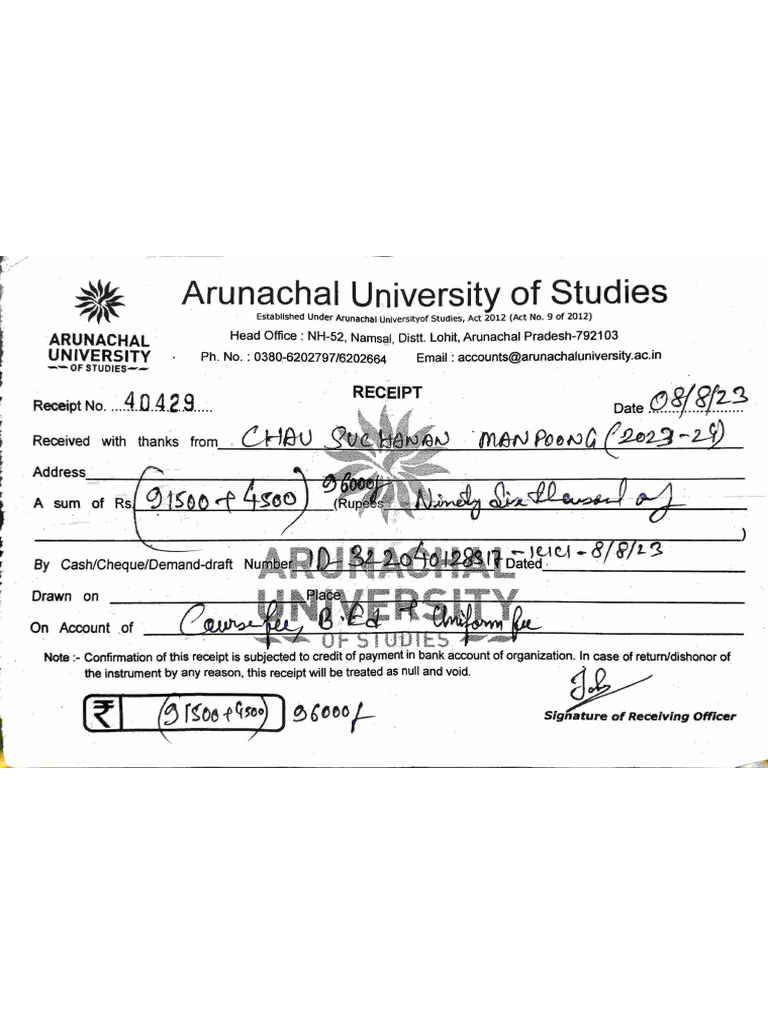 Fees Receipt | PDF