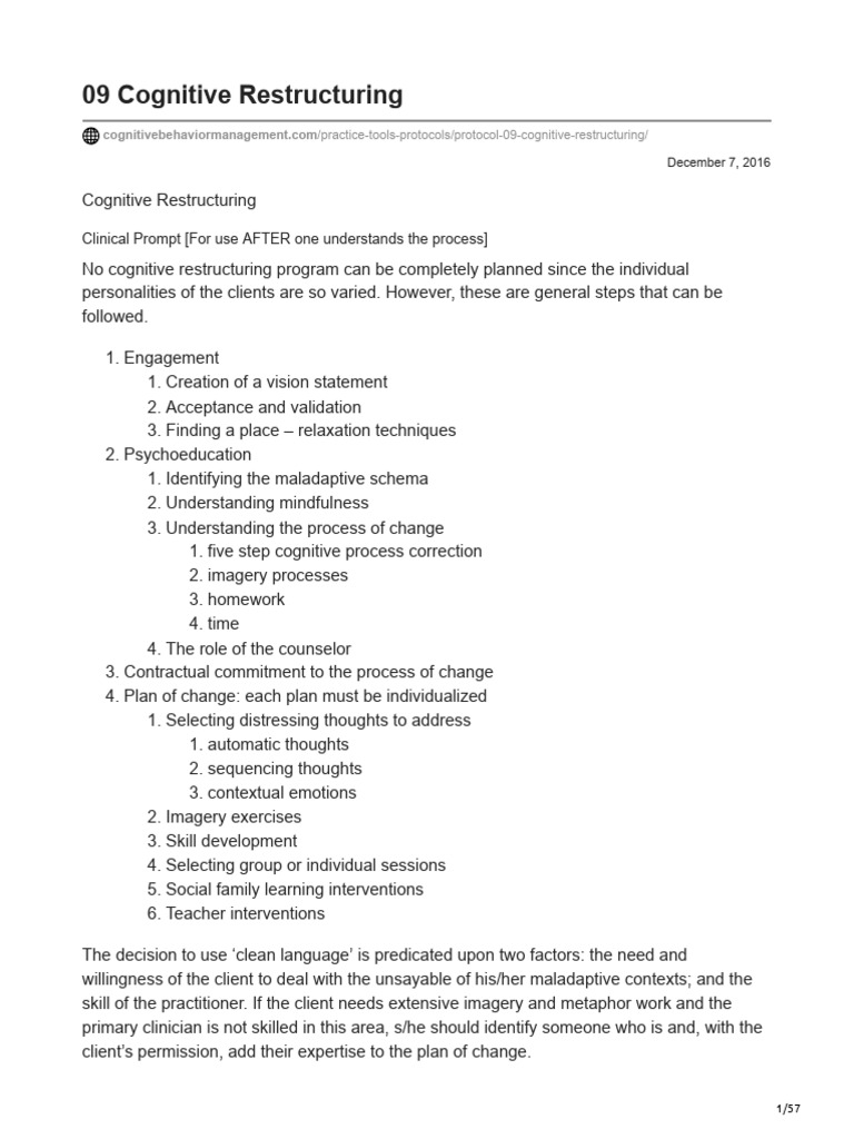cognitivebehaviormanagement.com-09 Cognitive Restructuring | PDF ...