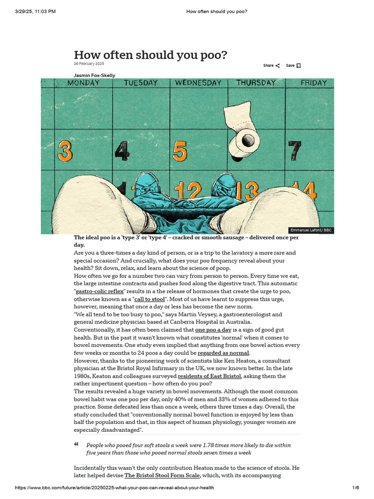 How Often Should You Poo - BBC Health | PDF | Human Feces | Dietary Fiber