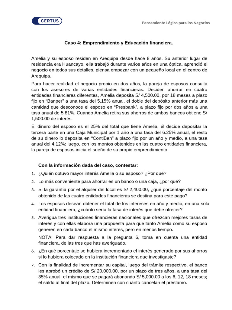 Trabajo 1234564 | PDF | Bancos | Interés