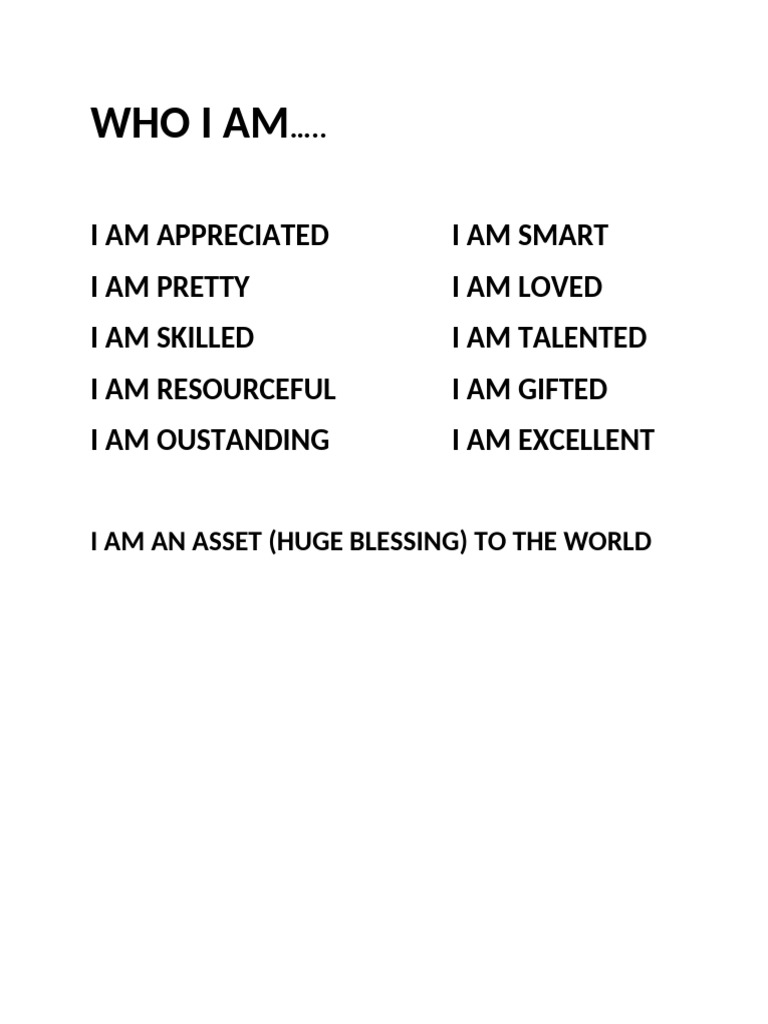 Who I Am | PDF