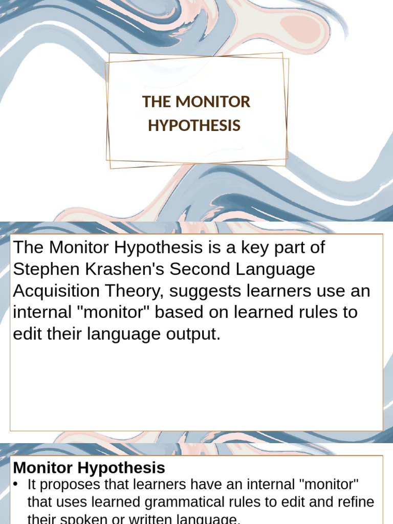 The Monitor Hypothesis | PDF