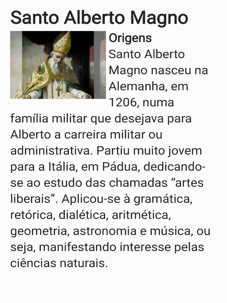 Santo Alberto Magno - 241114 - 191041 | PDF