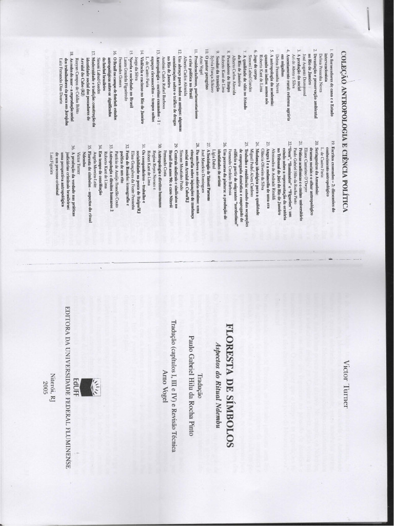 Victor Turner - Floresta de Símbolos (Symbols in Ndembu Ritual ...