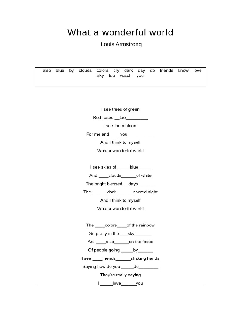 What A Wonderful World | PDF