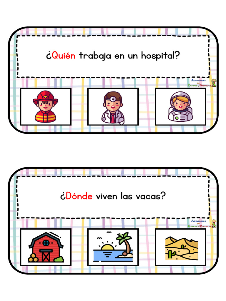 Comprension Preguntas Particulas Interrogativas | PDF