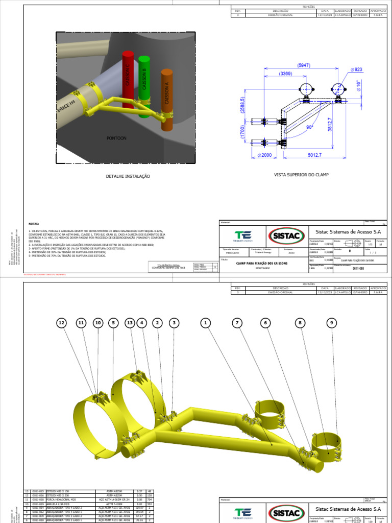 0011-000 - CLAMP PARA FIXAÇÃO DOS CAISSONS - R0 Completo | PDF | Metais ...