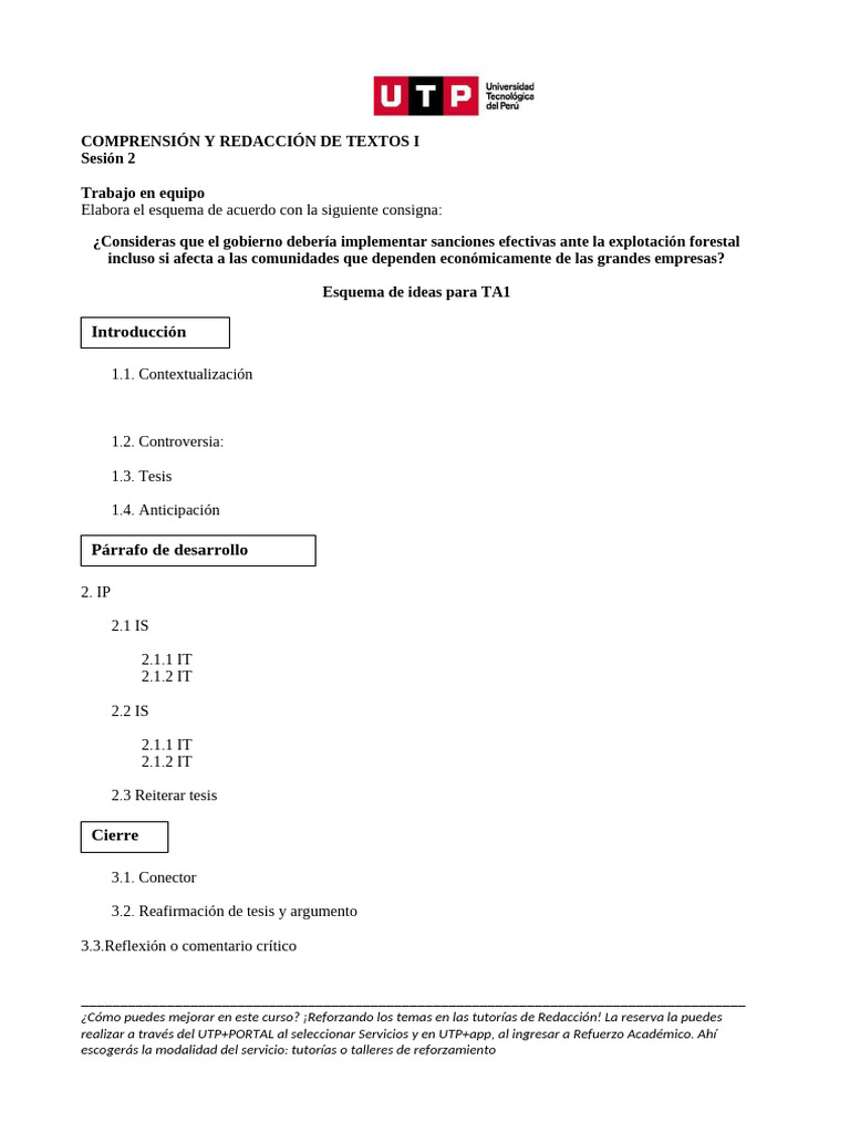 Esquema para TA1 (Material) - FQCFIU | PDF