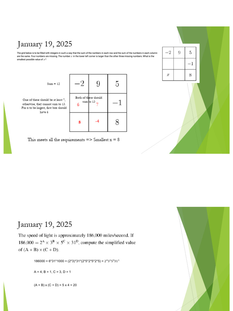 Math Problem Solutions and Analysis | PDF
