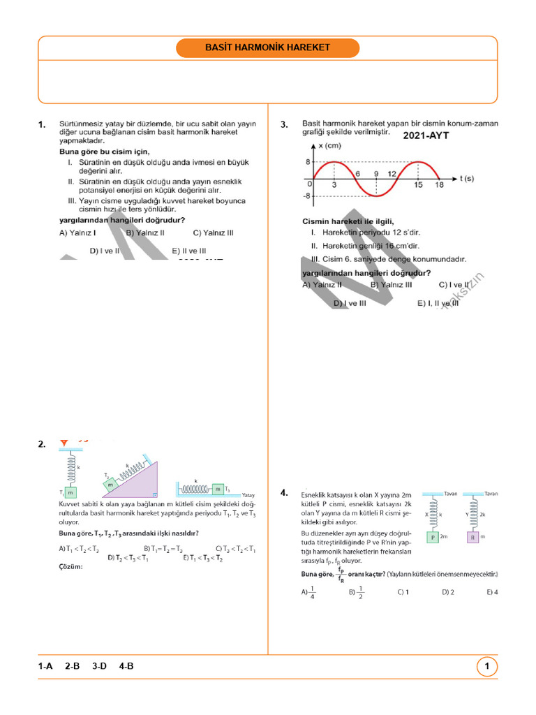BASİT HARMONİK HAREKET tarama 2 | PDF