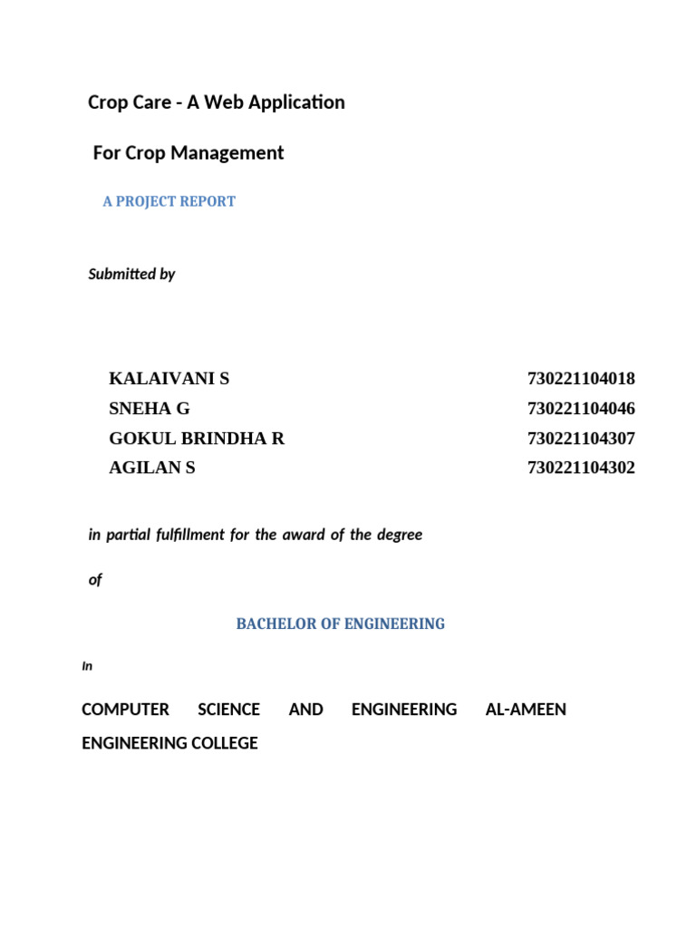 Crop Care Formatted Final | PDF | Machine Learning | Image Segmentation