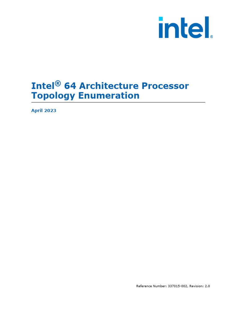 Intel 64 Architecture Processor Topology Enumeration | PDF | Central ...