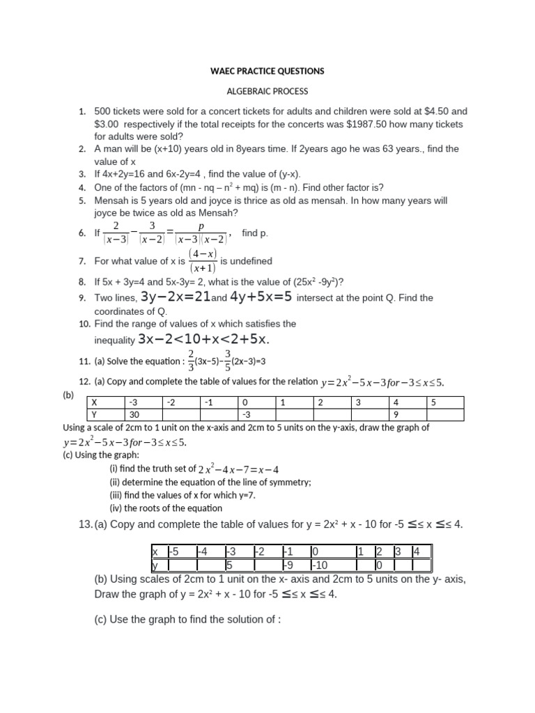 Waec Practice Questions 2025 | PDF | Geometry | Euclidean Geometry