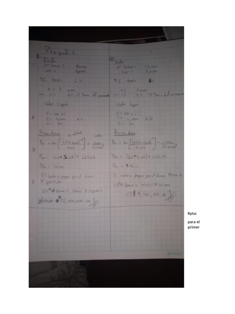 Examen Final Instrumentos Financieros Preg 2 | PDF