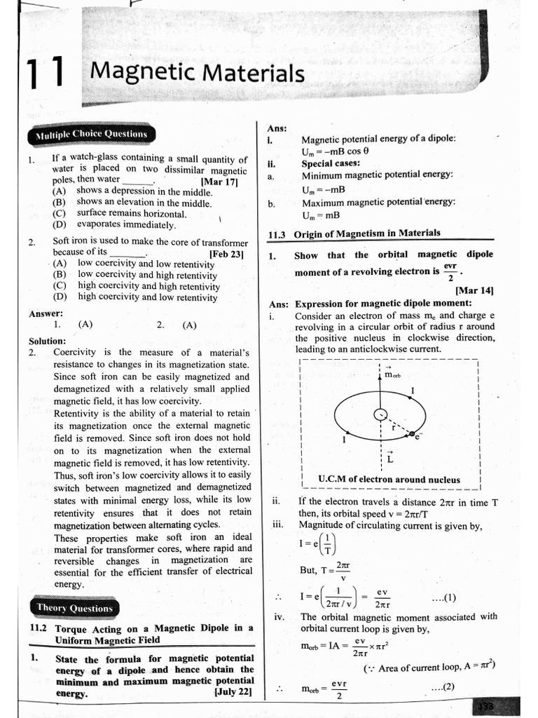 Magnetic Materials PYQ | PDF