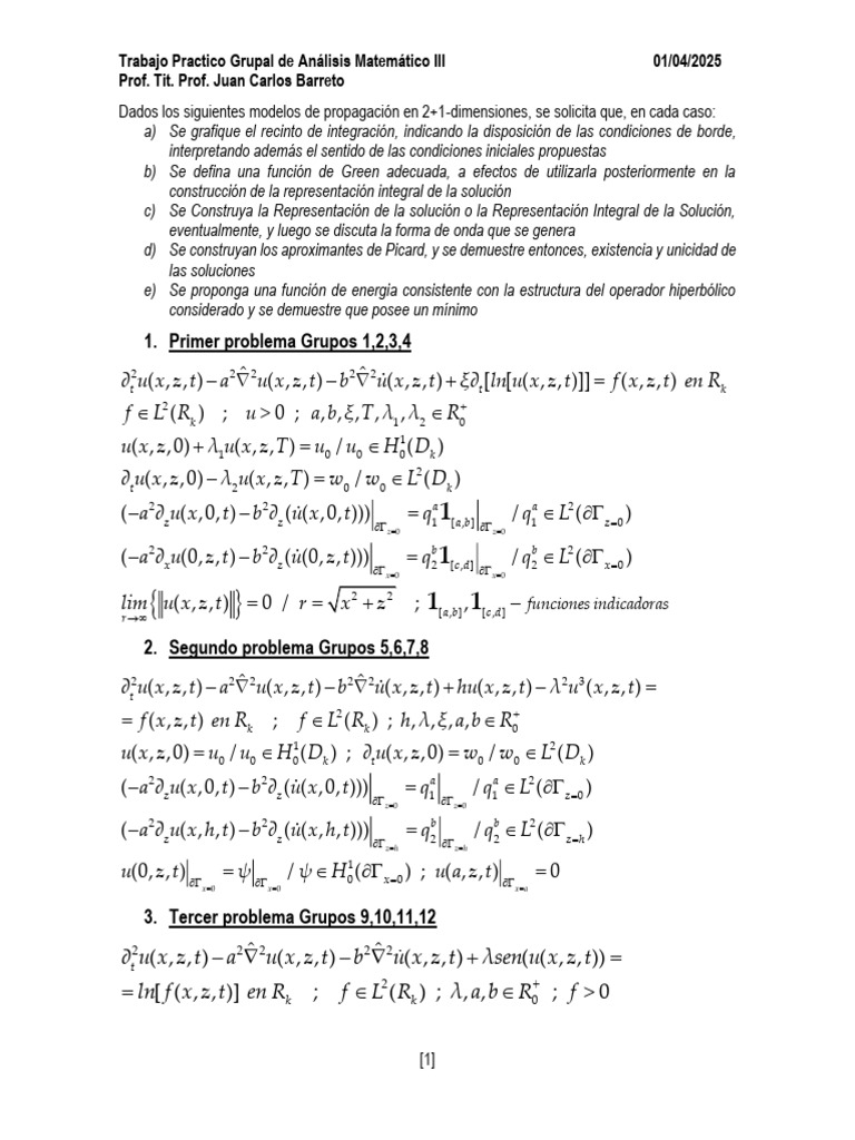 Trabajo Practico Grupal de Analisis Matematico III-2 | PDF | Matemáticas | Análisis matemático