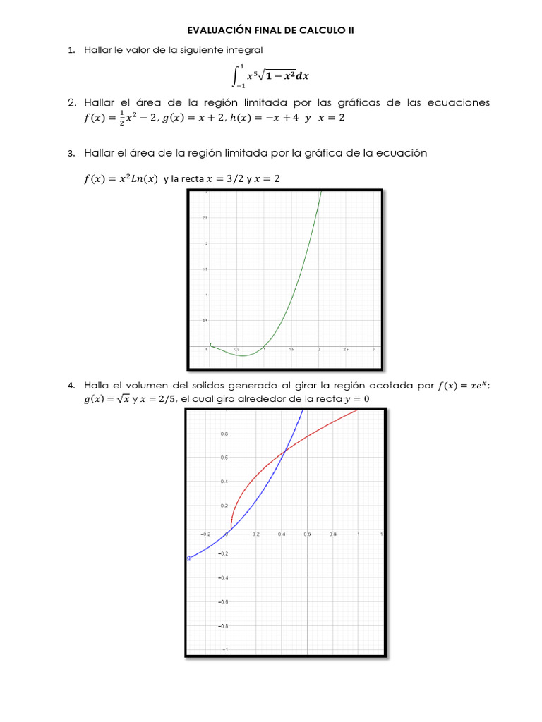Examen Final de Calculo II - 2024 | PDF