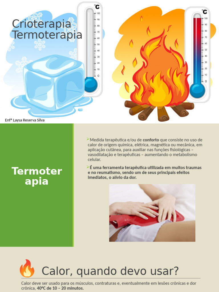 Crioterapia e Termoterapia: Indicações e Cuidados | PDF | Oxigênio | Dor