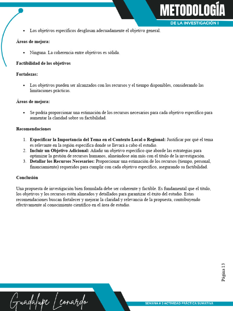 Asignación Semana # 4 - Objetivos - 1-23-2161 Guadalupe Leonardo Morales - Entrega 2-0013 | PDF