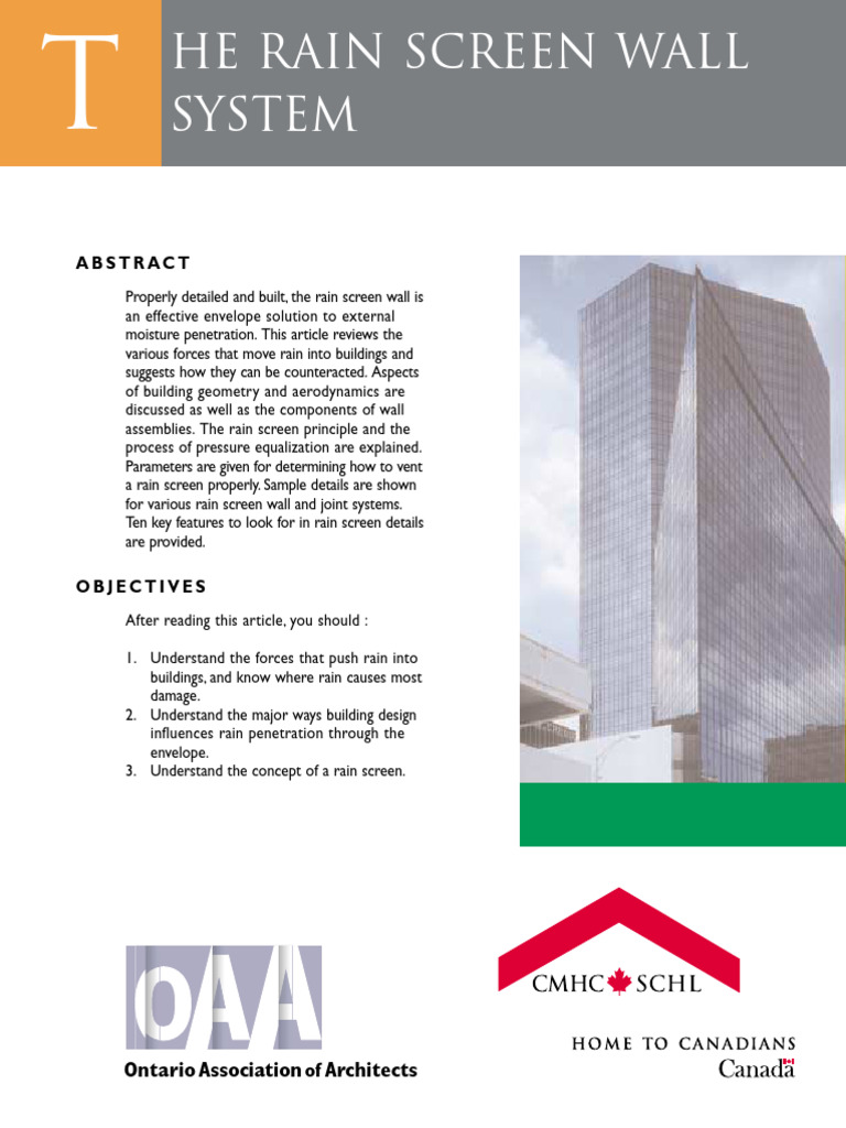 Rainscreen Wall System Building CMHC | PDF | Wall | Building Engineering