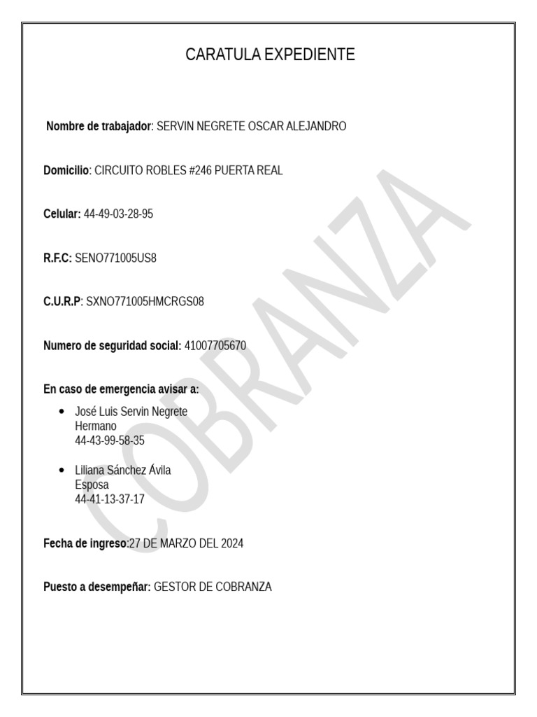 CARATULA EXPEDIENTE | PDF