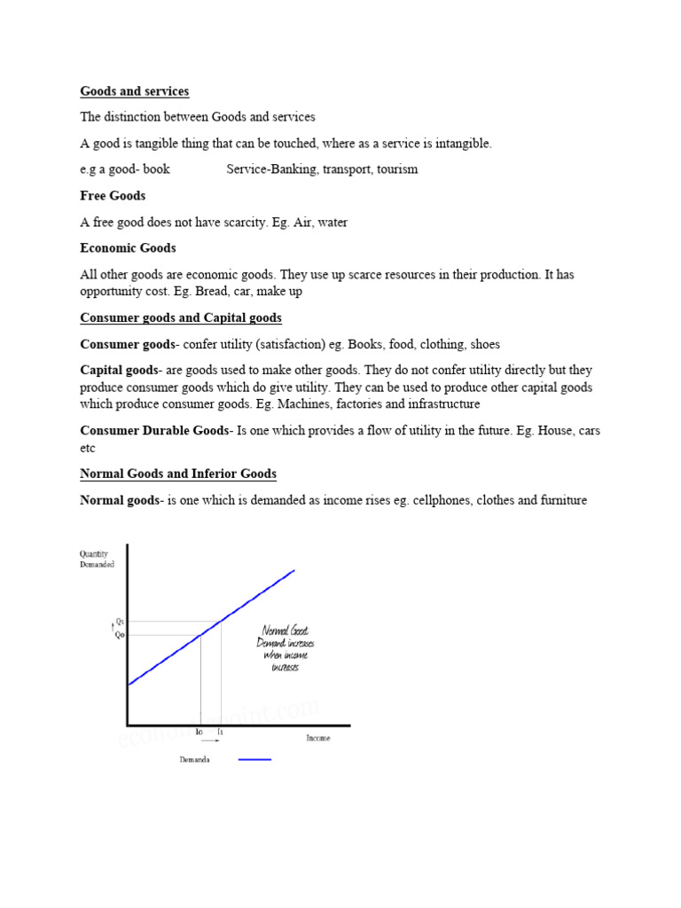 Types and Examples of Goods and Services | PDF