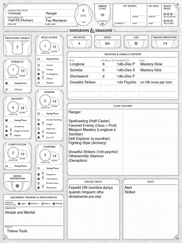 DND 2024 Character-Sheet - Fillable | PDF | Dungeons & Dragons ...