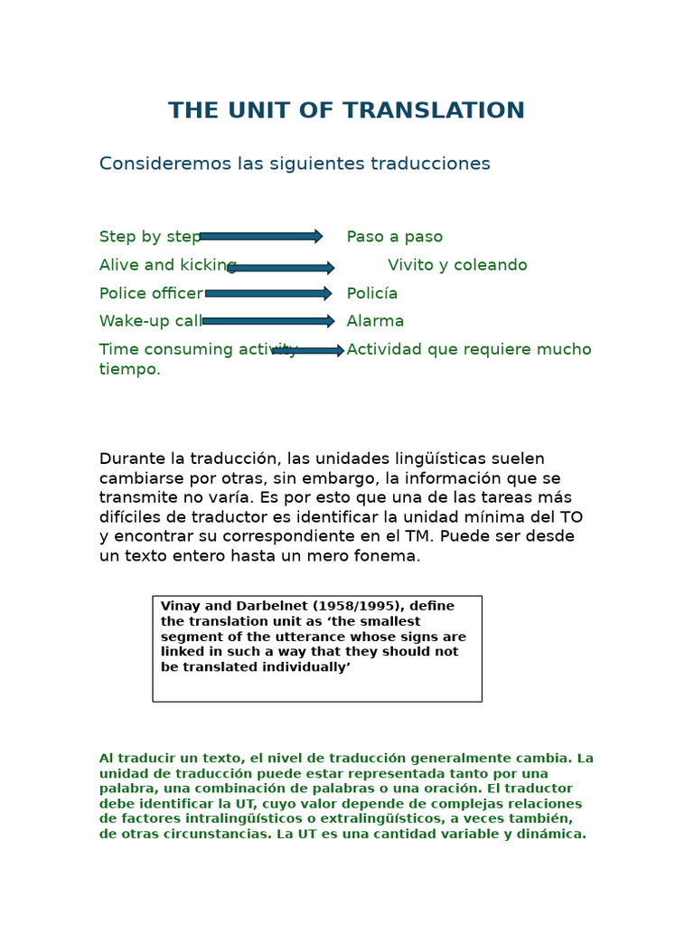 The Unit of Translation and Meaning | PDF | Idiom | Word