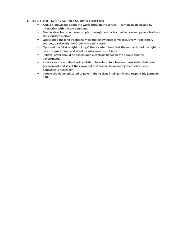 John Locke: Empiricist Education Insights | PDF