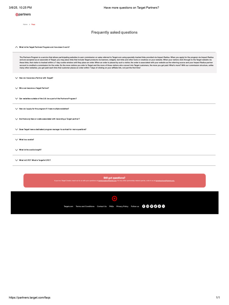 Target Partners Program Overview | PDF | Faq | Http Cookie