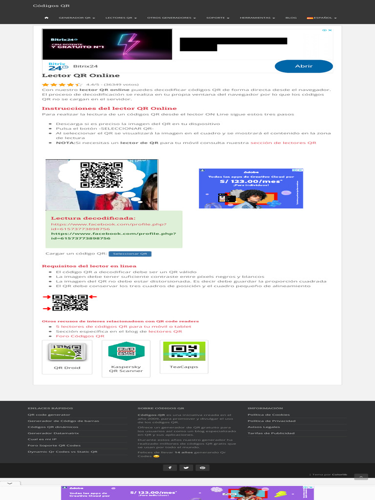 Lector QR Online. Decodifica Códigos QR en Línea Gratis | PDF | Código QR | Blog