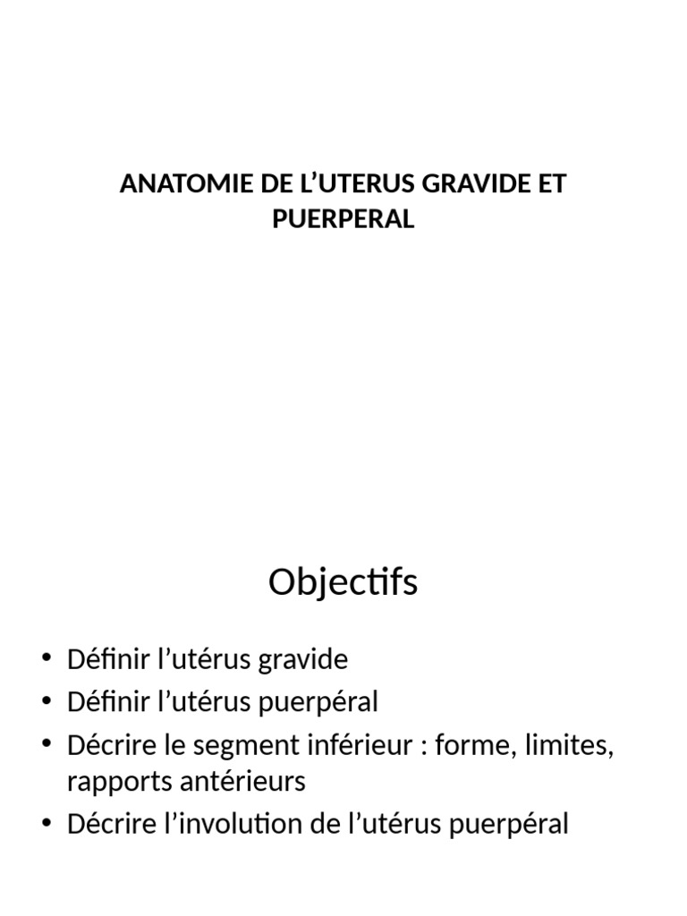Anatomie de l'Utérus Gravide | PDF | Utérus | Péritoine