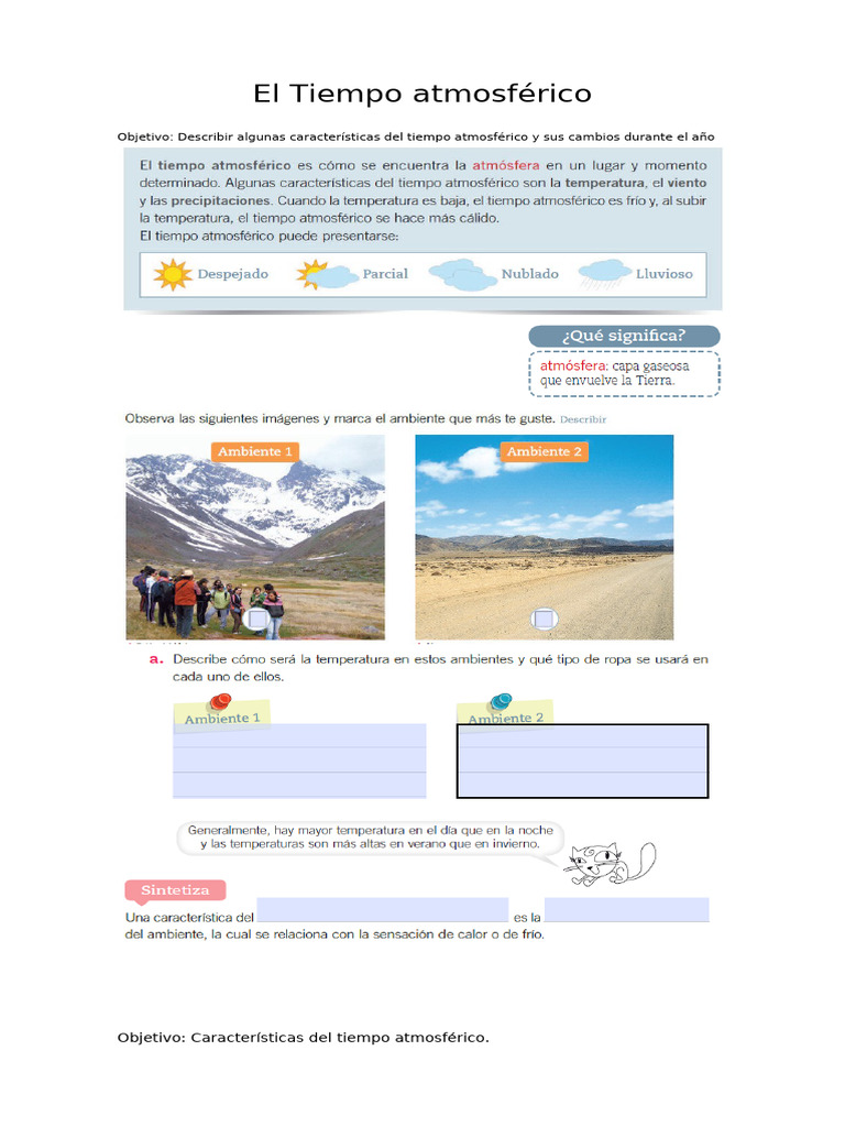 Características del Tiempo Atmosférico | PDF