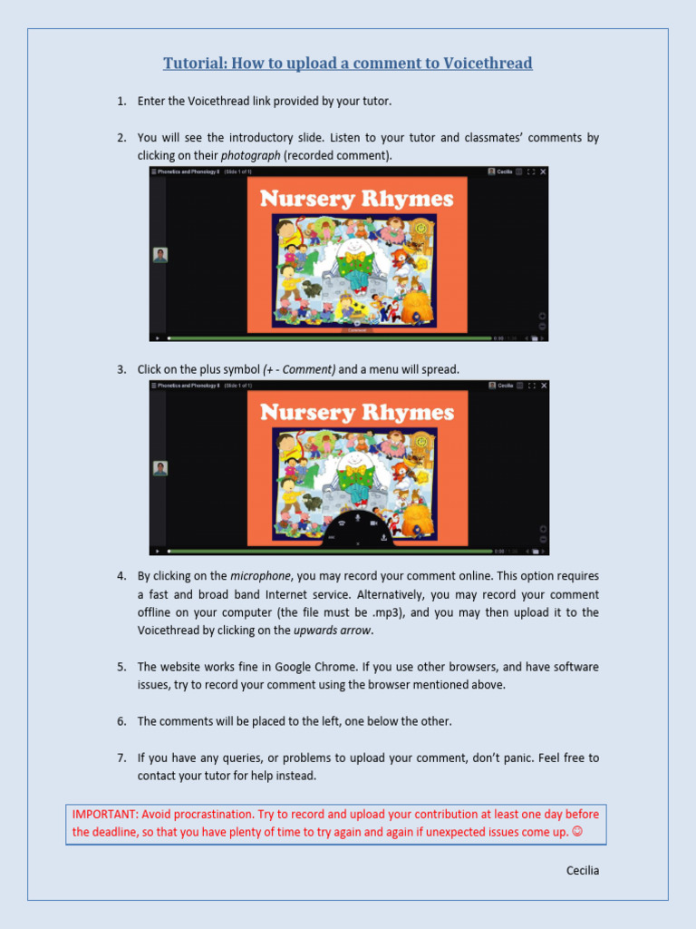 10. Fonética y Fonología I - How to use Voicethread | PDF