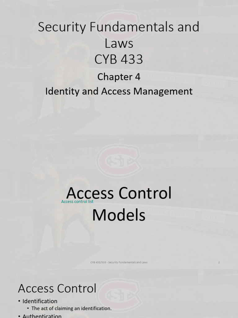 CYB 433 - Chapter 4 (Identity and Access Management) | PDF | Computer Access Control | Smart Card