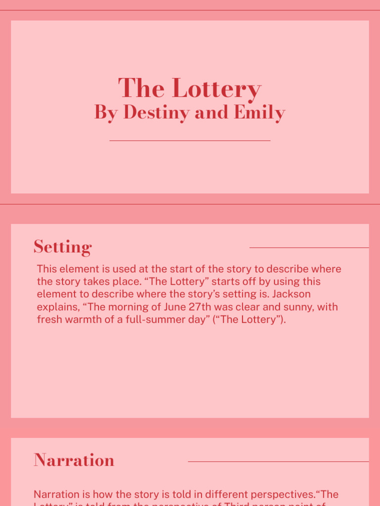 The Lottery - Destiny and Emily | PDF
