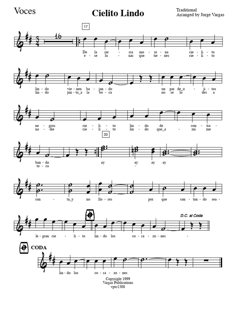 Cielito Lindo- Voz | PDF