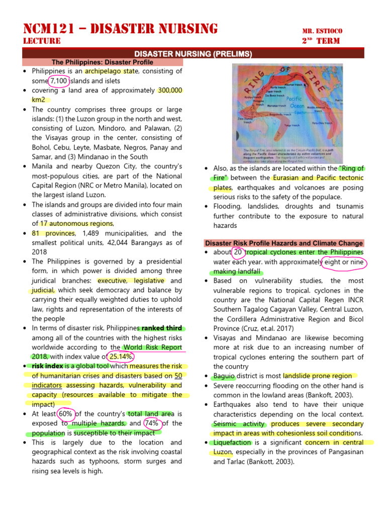 NCM119 Disaster Nursing Lect (Final Transes) | PDF | Natural Disasters ...