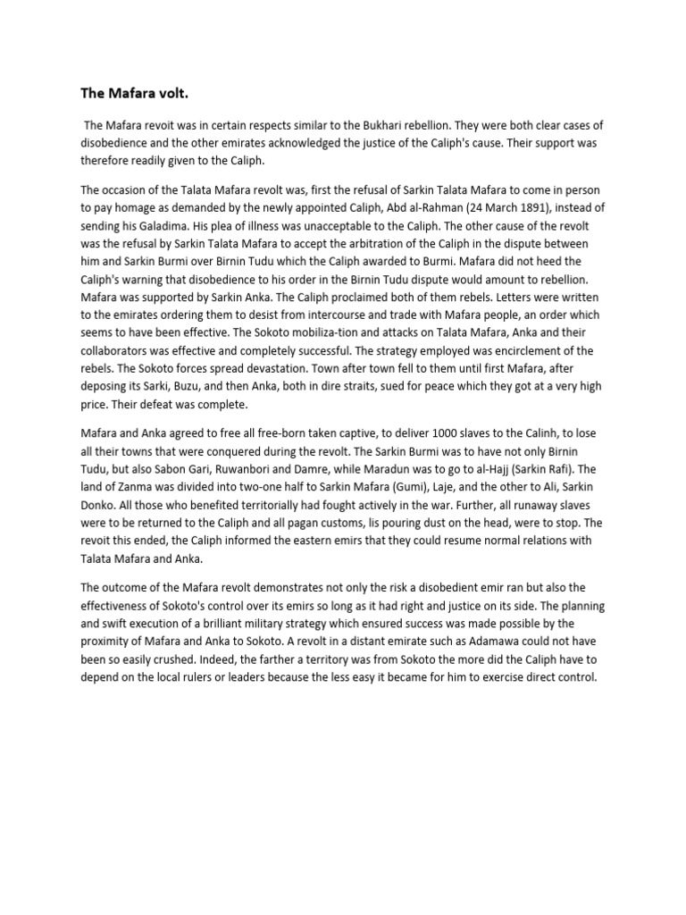 The Mafara Volt Document by The Lecturer | PDF | Caliphate